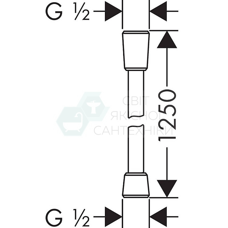Купити Шланг для душу Matt Black HANSGROHE Isiflex`B 28272670 - SVITSANTEH