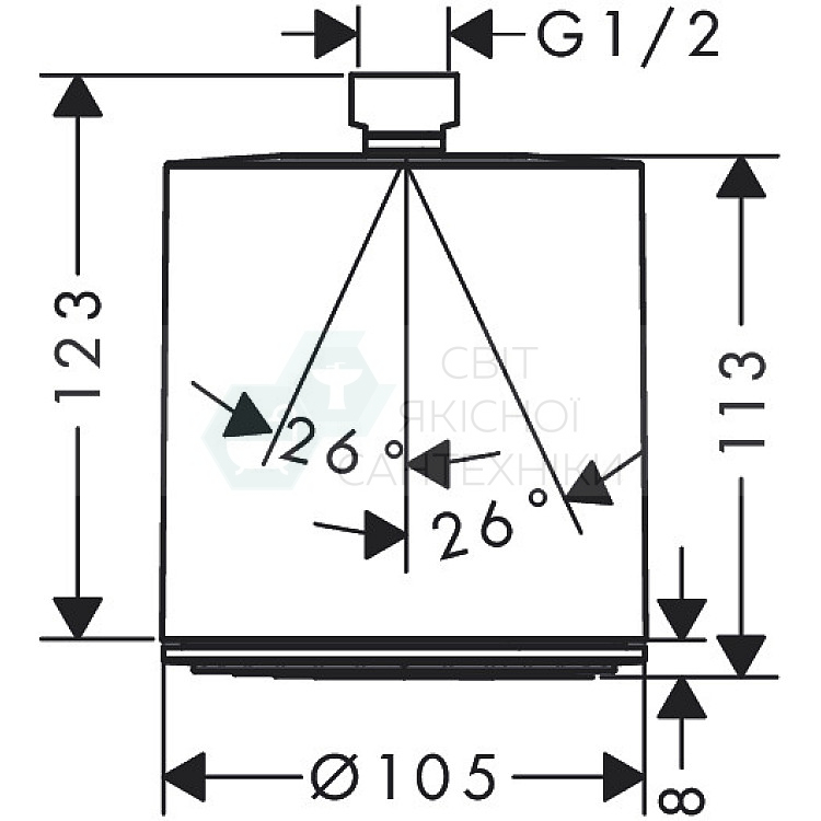 Купити Верхній душ Matt White Hansgrohe Pulsify 105 1jet 24130700 ...