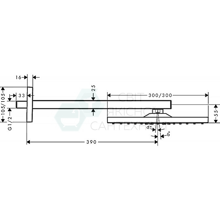 Купити Верхній душ Brushed Black Chrome Hansgrohe Raindance Select E ...