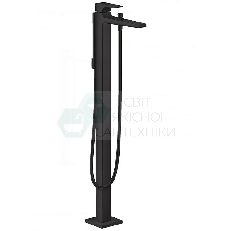 Купити Змішувач для ванни підлоговий HANSGROHE Metropol Matt Black ...