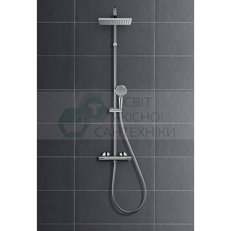 Купить Душевая система с термостатом Matt Black HANSGROHE Vernis Shape ...