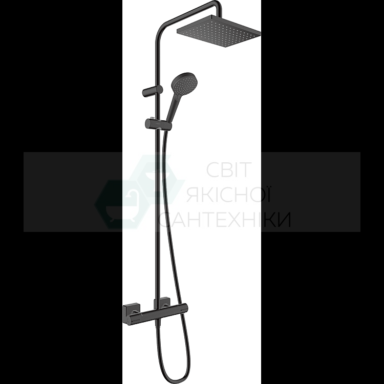 Купить Душевая система с термостатом Matt Black HANSGROHE Vernis Shape ...