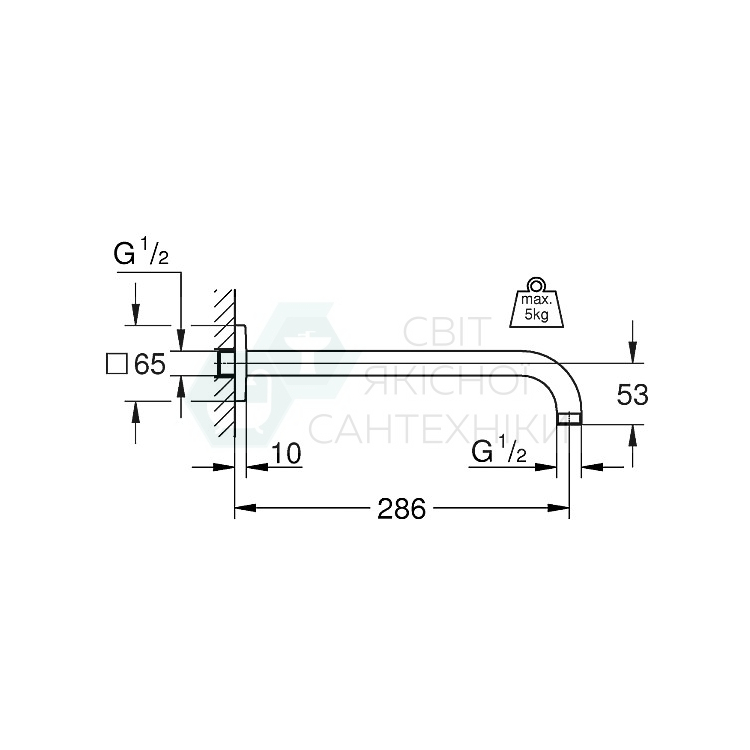 Купити Душовий кронштейн Grohe Rainshower 27488000 | SvitSanteh