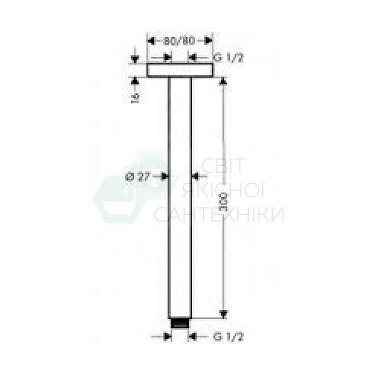 Купити Кріплення для верхнього душу HANSGROHE 27388000 - SVITSANTEH