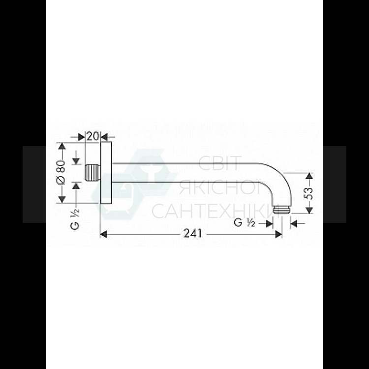 Купити Душовий кронштейн HANSGROHE RAINDANCE 27409000 | SvitSanteh
