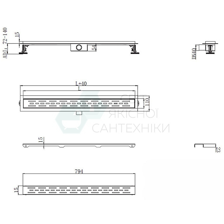 Купити Душовий трап Armaform PROLINE 182-100-00 1000 мм | SvitSanteh