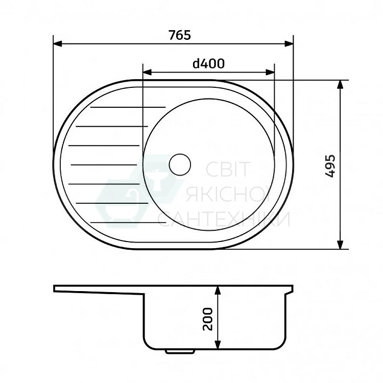Купити Кухонна мийка 76х49 Fancy Marble ELIPSE 120070301 чорний ...