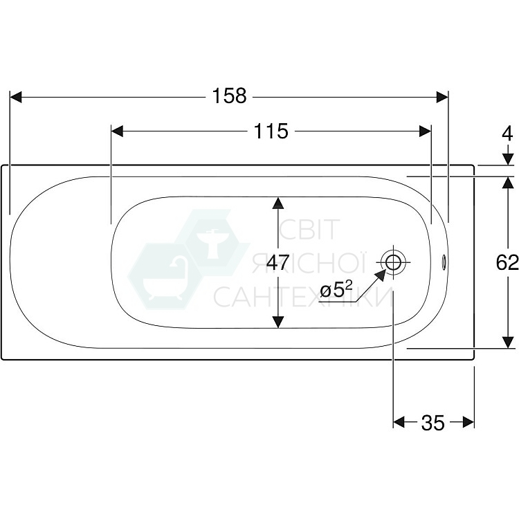 Купити Ванна прямокутна Geberit Soana Slim Rim 170x70 554.002.01.1 ...