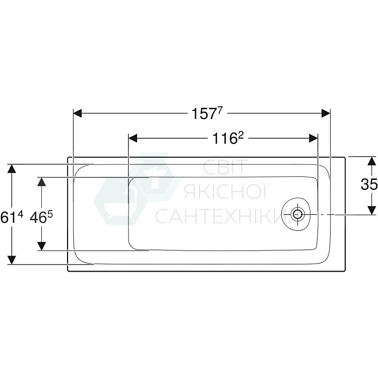 Купити Ванна прямокутна Geberit Tawa Slim Rim 170x70 554.120.01.1 ...