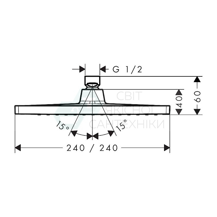 Купити Верхній душ Matt Black Hansgrohe Crometta E 240 1jet 26727670 ...