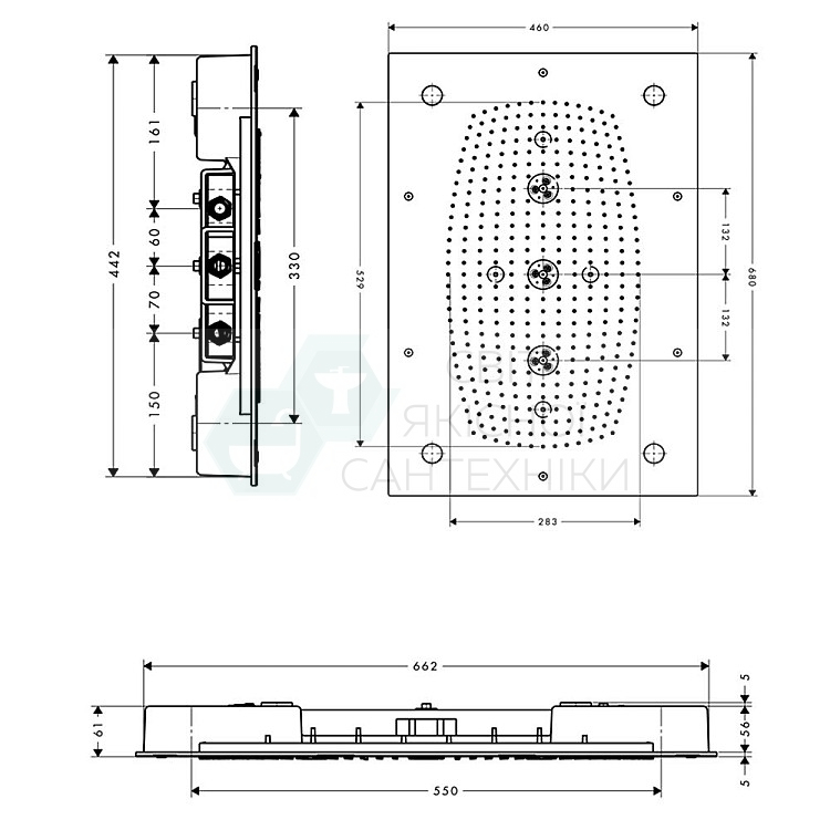 Купити Верхній душ з підсвіткою хромований Hansgrohe Raindance ...