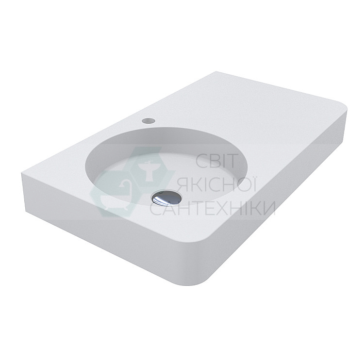 Купить Умывальник MIRAGGIO LOOP 800 L Miramarble белый матовый - SVITSANTEH