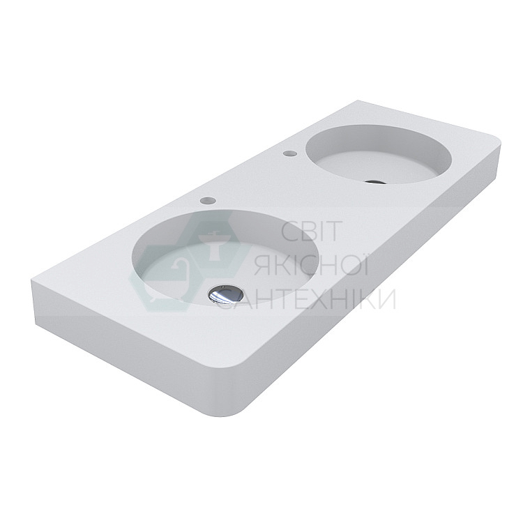 Купить Умывальник MIRAGGIO LOOP 1200-2 Miramarble белый матовый - SVITSANTEH