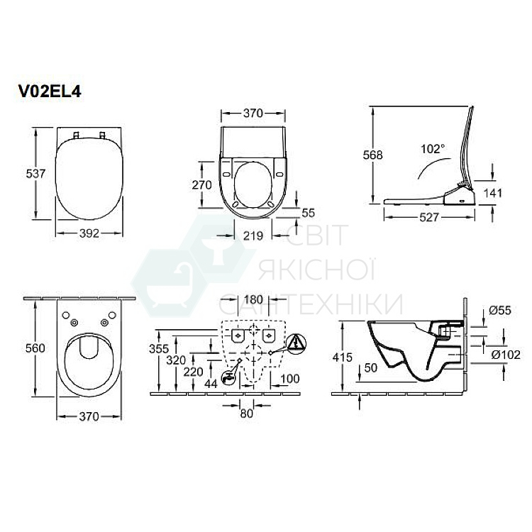 Купить Унитаз подвесной VILLEROY & BOCH Subway 2.0 5614R5R1 без ободка ...