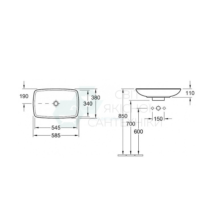 Купить Умывальник на столешницу (чаша) VILLEROY & BOCH Loop&Friends ...