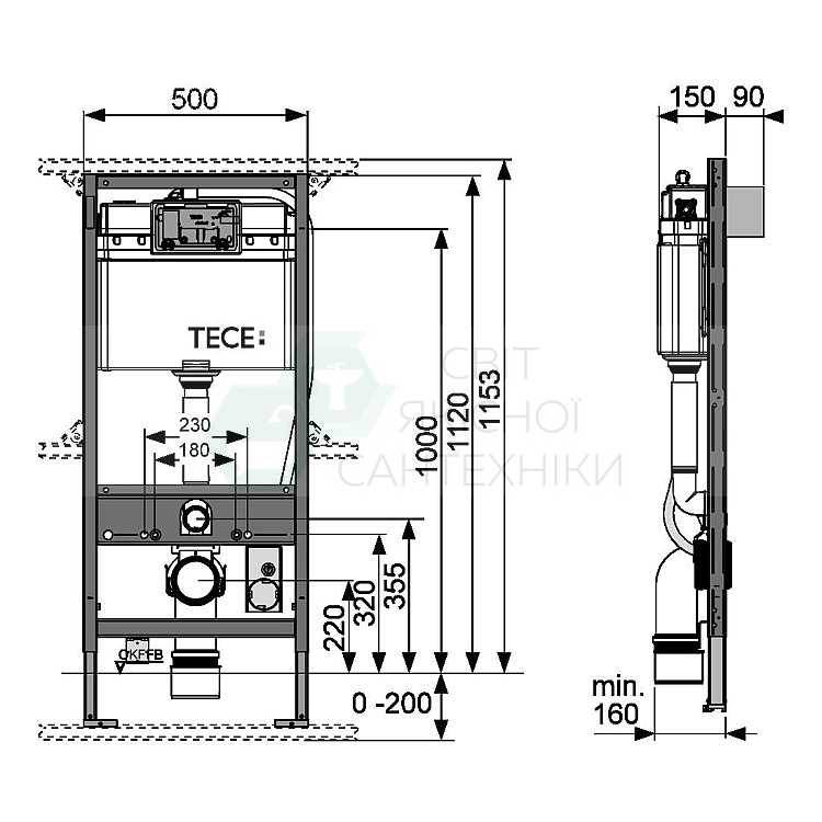 Купити Інсталяційний модуль TECE TOTO Neorest 112 см 9300044 - SVITSANTEH