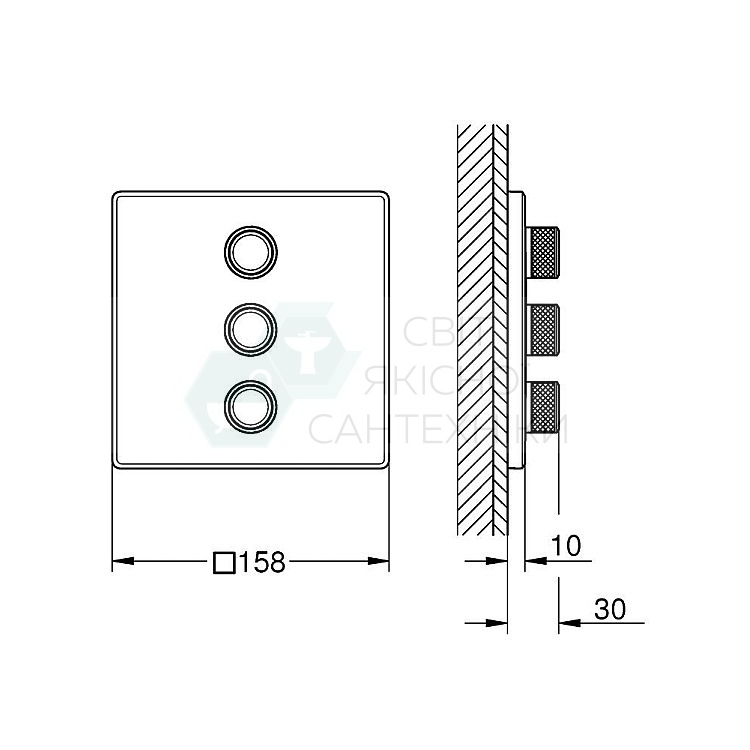 Купити Комплект верхньої монтажної частини для вентиля на 3 виходи ...