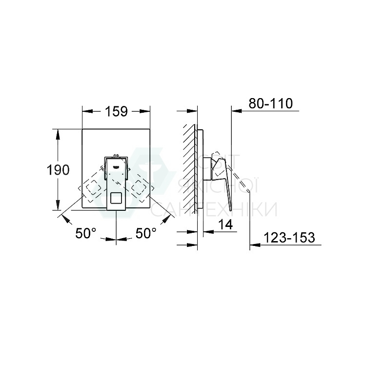 Купити Змішувач прихованого монтажу для душу Grohe Eurocube 19898000 ...