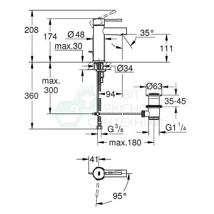 Купити Змішувач для умивальника Grohe Essence S-Size 23379001 хром ...