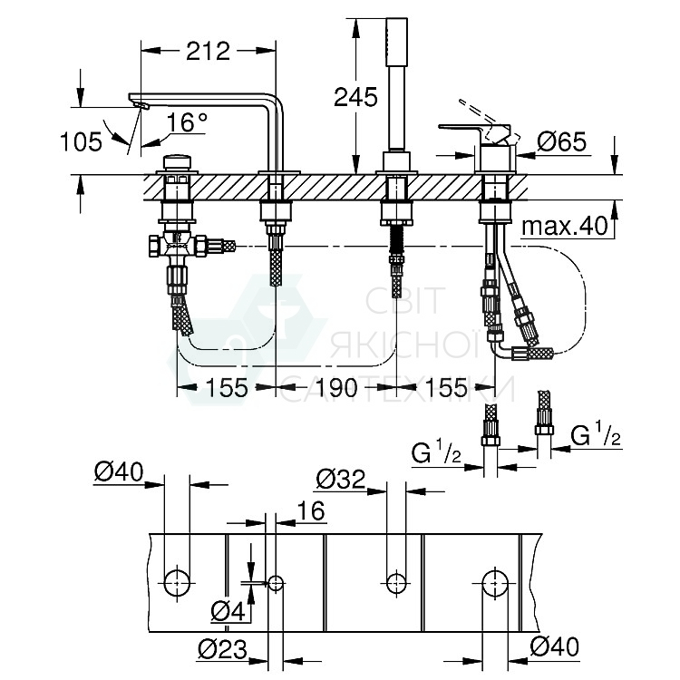 Купити Змішувач для ванни Grohe Lineare New 19577001 | SvitSanteh