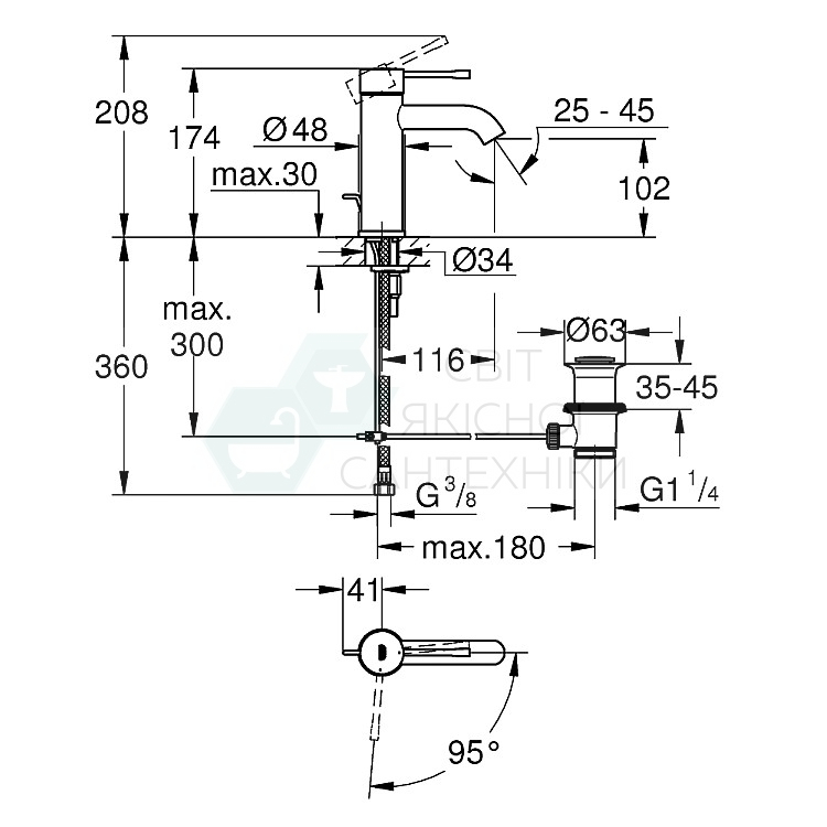 Купити Змішувач для умивальника Grohe Essence New S-Size 23591001 хром ...