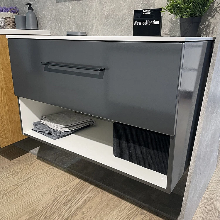 Купить Шкаф нижний Fancy Marble MILL 900 белый глянцевый | SvitSanteh