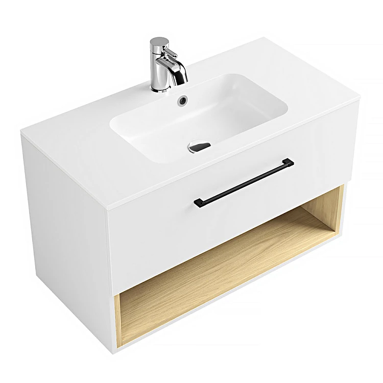 Купить Шкаф нижний Fancy Marble MILL 900 белый глянцевый | SvitSanteh