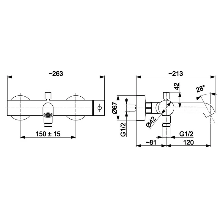 Купити Змішувач для ванни KFA ARMATURA MOZA 5034-020-61 графіт | SvitSanteh