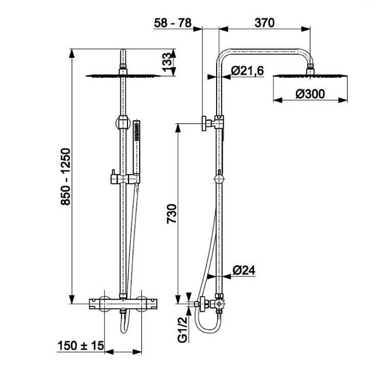 Купити Душова система KFA ARMATURA MOZA PREMIUM 5736-920-61 графіт | SvitSanteh