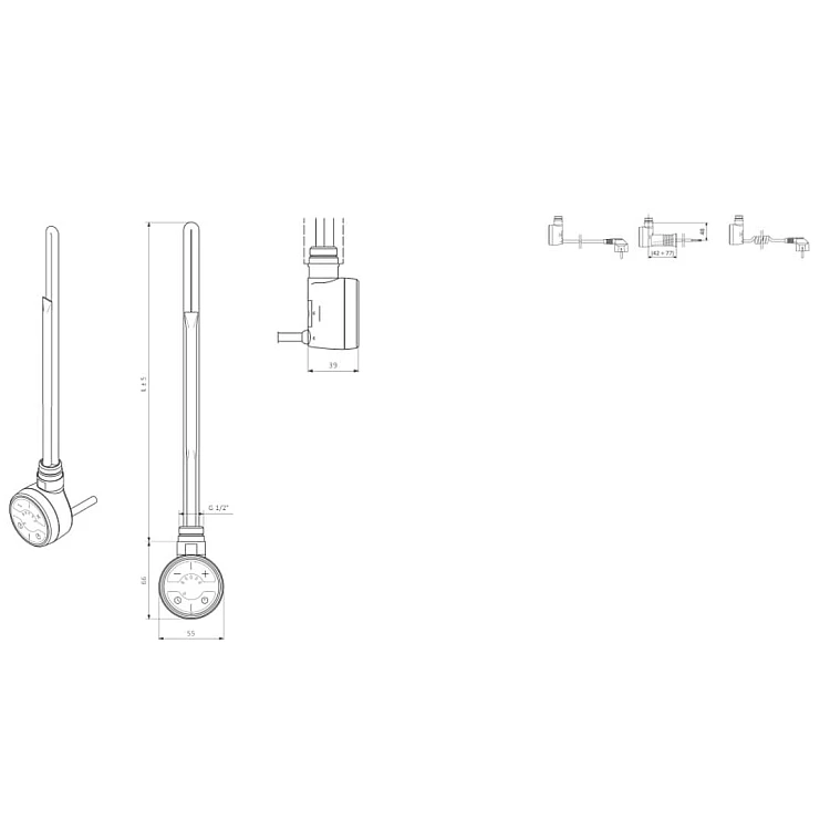 Купити ТЕН прихованого монтажу TERMA MOA 400W WEMOA04TCROM, хром | SvitSanteh