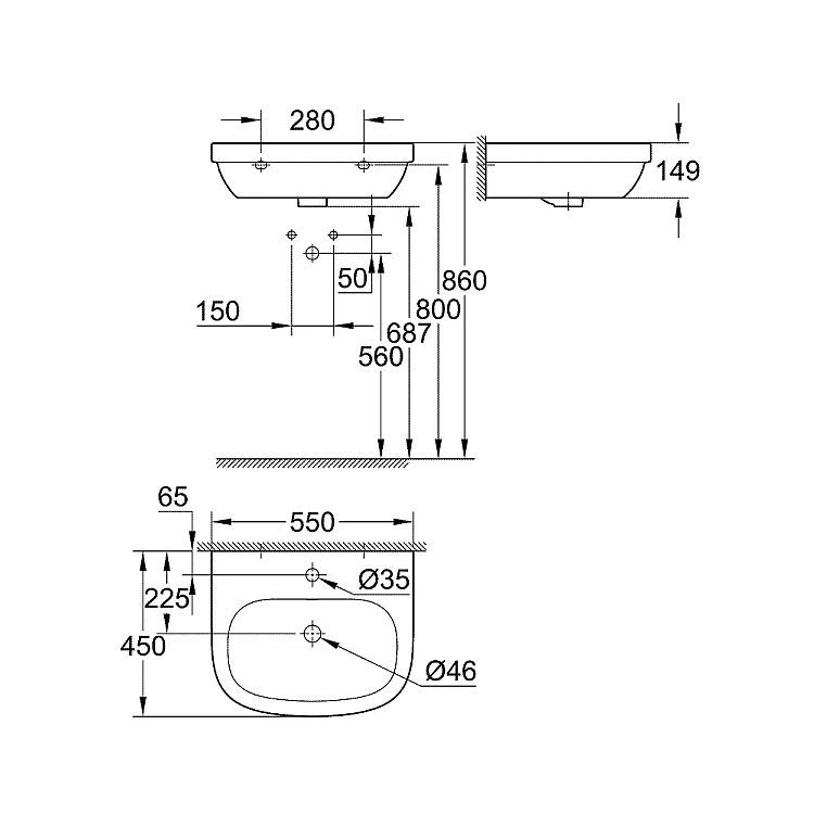 Купити Умивальник з напівп'єдесталом Grohe Euro Ceramic 55 39336000/ ...