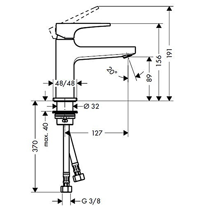 Купити Змішувач для умивальника з донним клапаном push-open Matt White ...