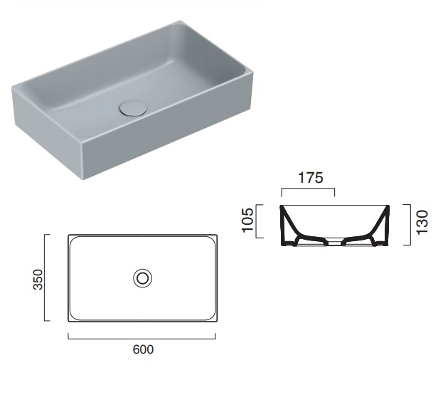 Купити Умивальник на стільницю CATALANO ZERO 60x35 16035ZECS - SVITSANTEH
