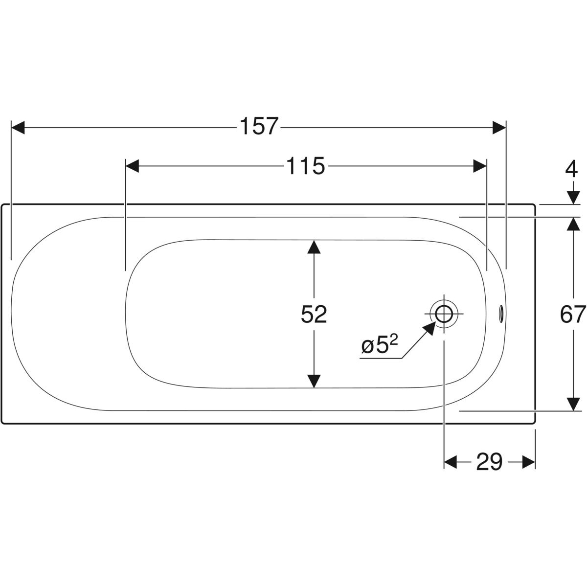 Купить Ванна прямоугольная Geberit Soana Slim Rim 170x75 554.014.01.1 ...