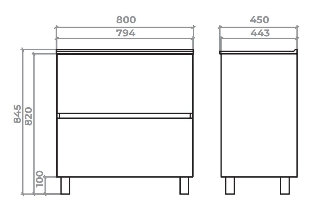 Купити Тумба підлогова Mirater Etna з умивальником 80 Біла - SVITSANTEH