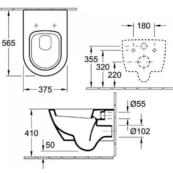 Купить Унитаз подвесной VILLEROY & BOCH SUBWAY 2.0 5614R2R1 без ободка ...