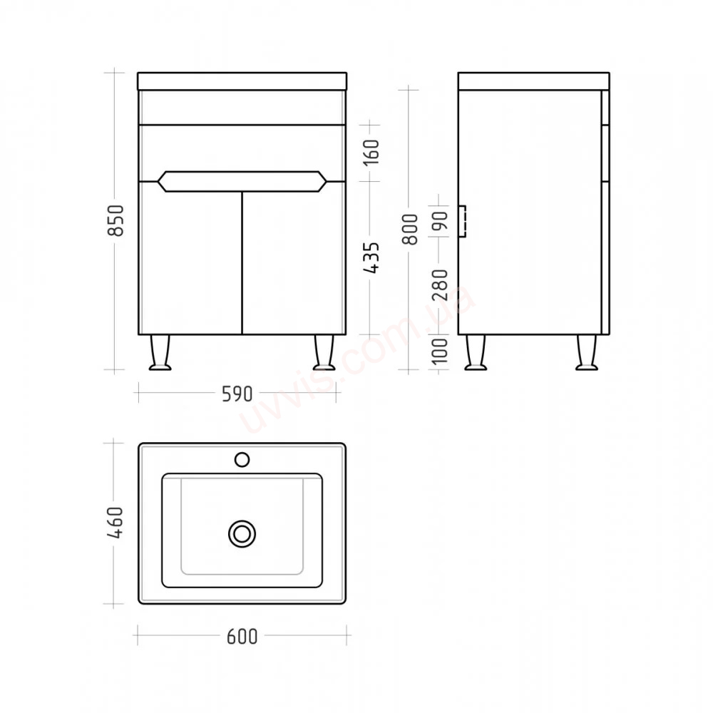 Купити Тумба RESPECT ALLET підлогова At-1 з умивальником Sava 60 ...