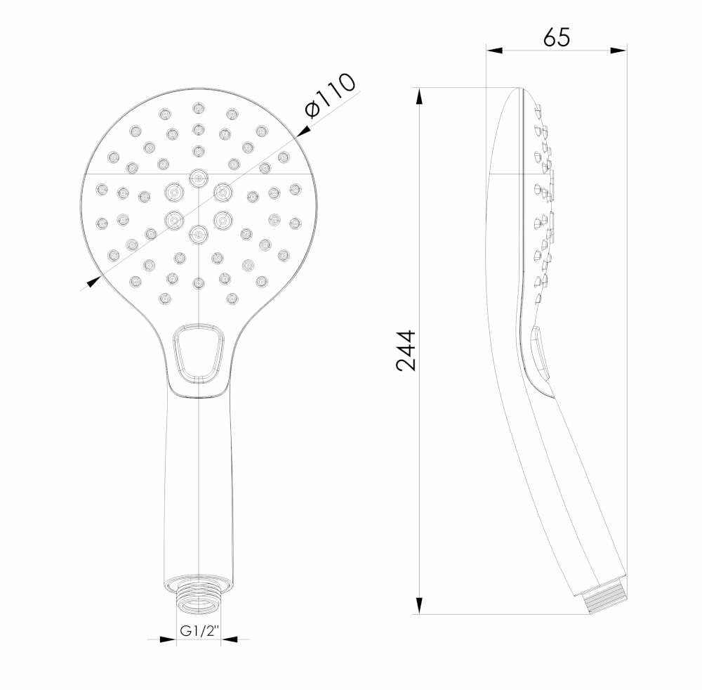 Купити Ручний душ VOLLE CASCADA A20 1586.070201 - SVITSANTEH